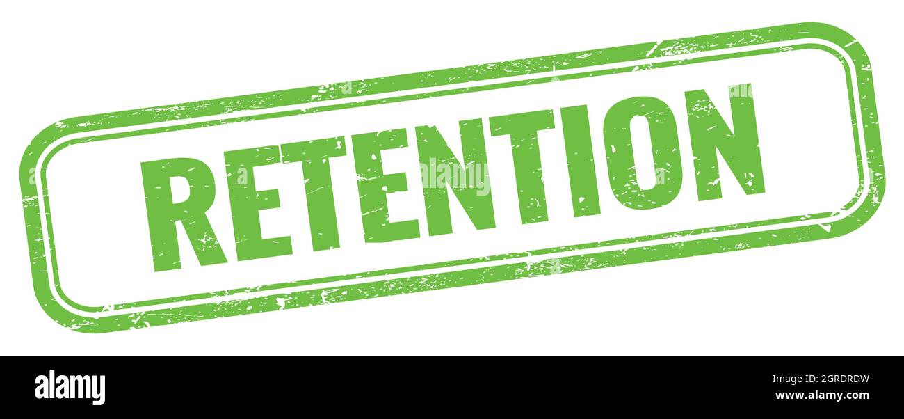 RETENTION text on green grungy vintage rectangle stamp Stock Photo - Alamy