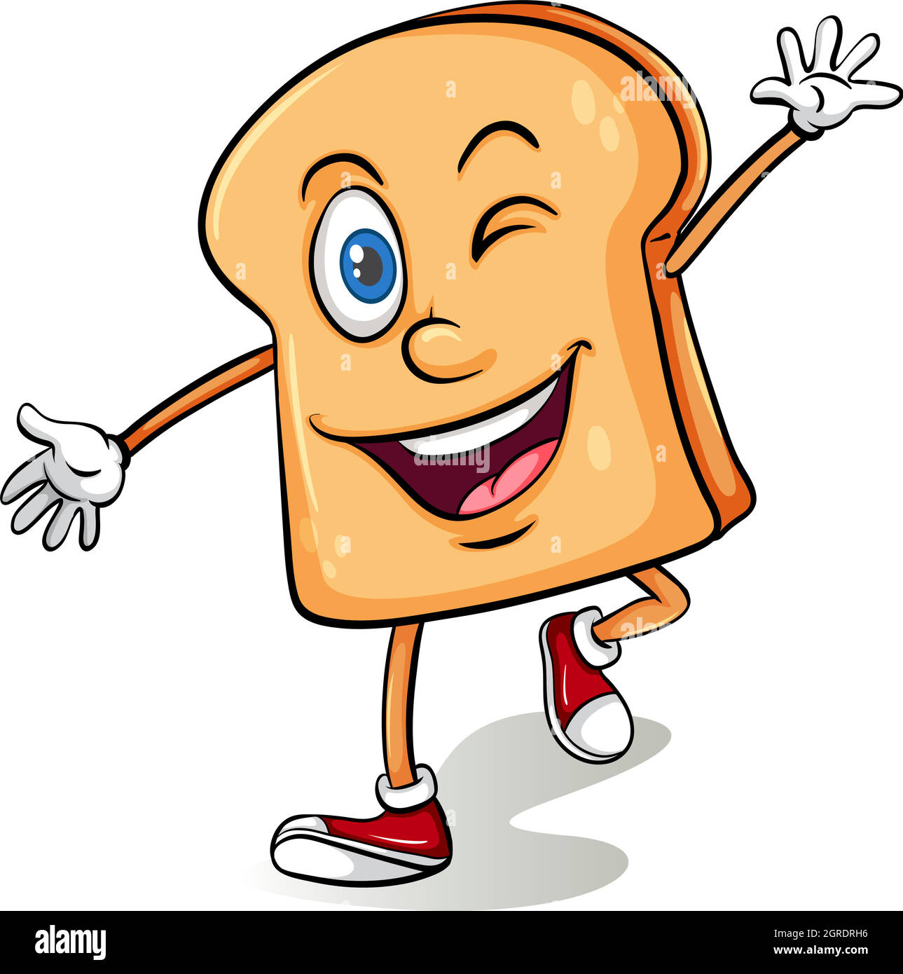 Cute bread slice cartoon character Stock Vector Images - Alamy
