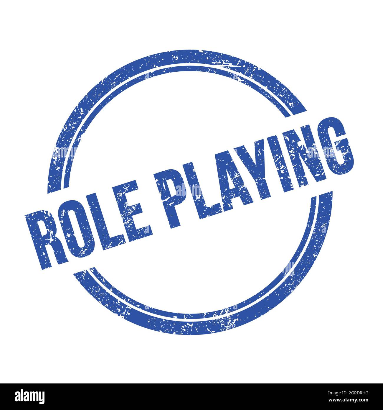 ROLE PLAYING text written on blue grungy vintage round stamp Stock ...