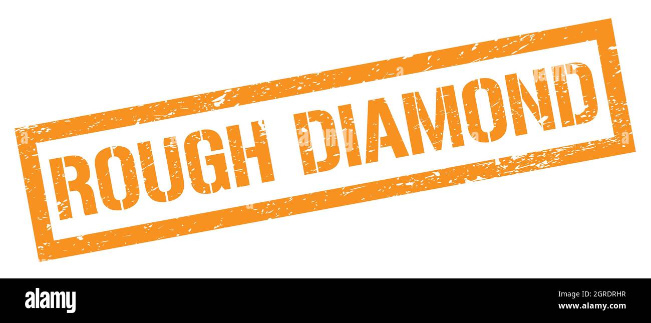 ROUGH DIAMOND orange grungy rectangle stamp sign Stock Photo - Alamy