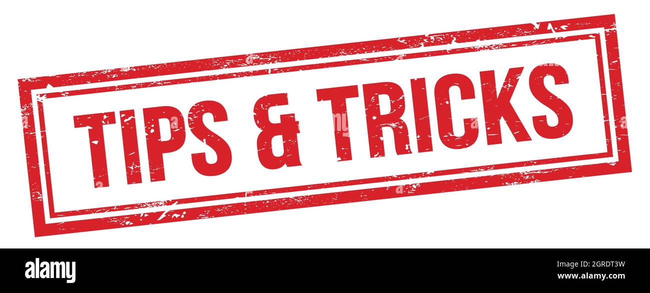 TIPS & TRICKS text on red grungy vintage rectangle stamp Stock Photo ...