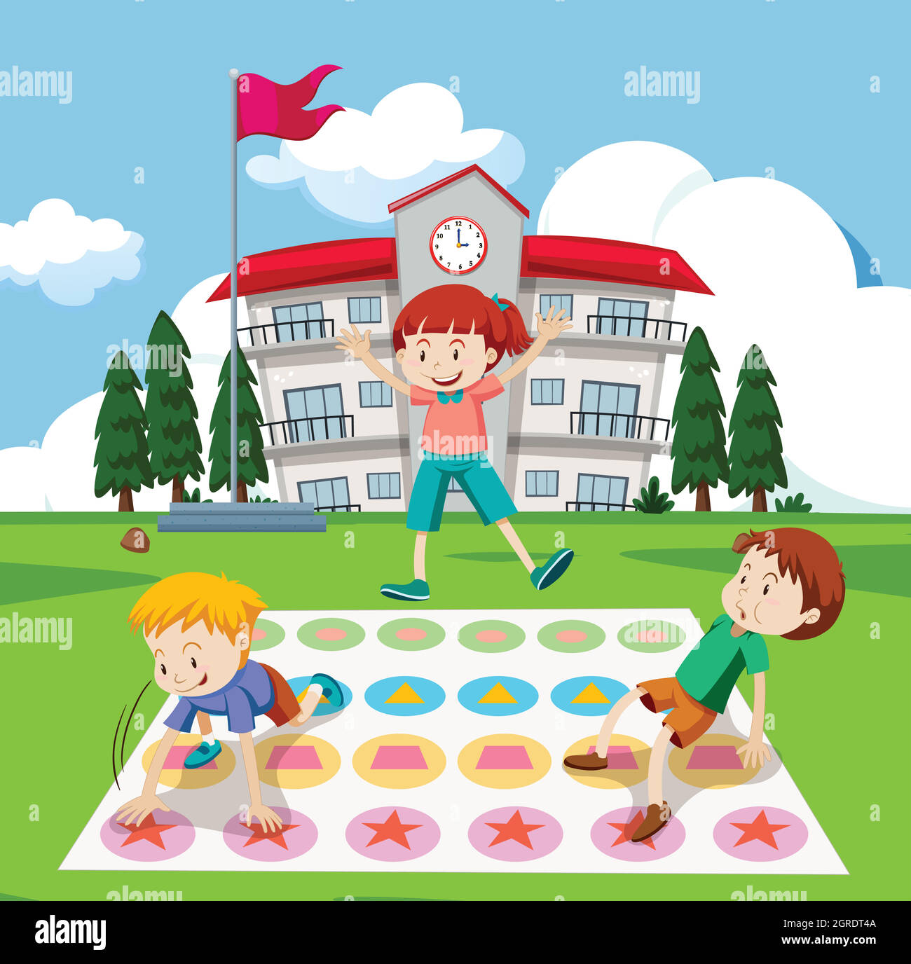 Children playing twister game Stock Vector Image & Art - Alamy