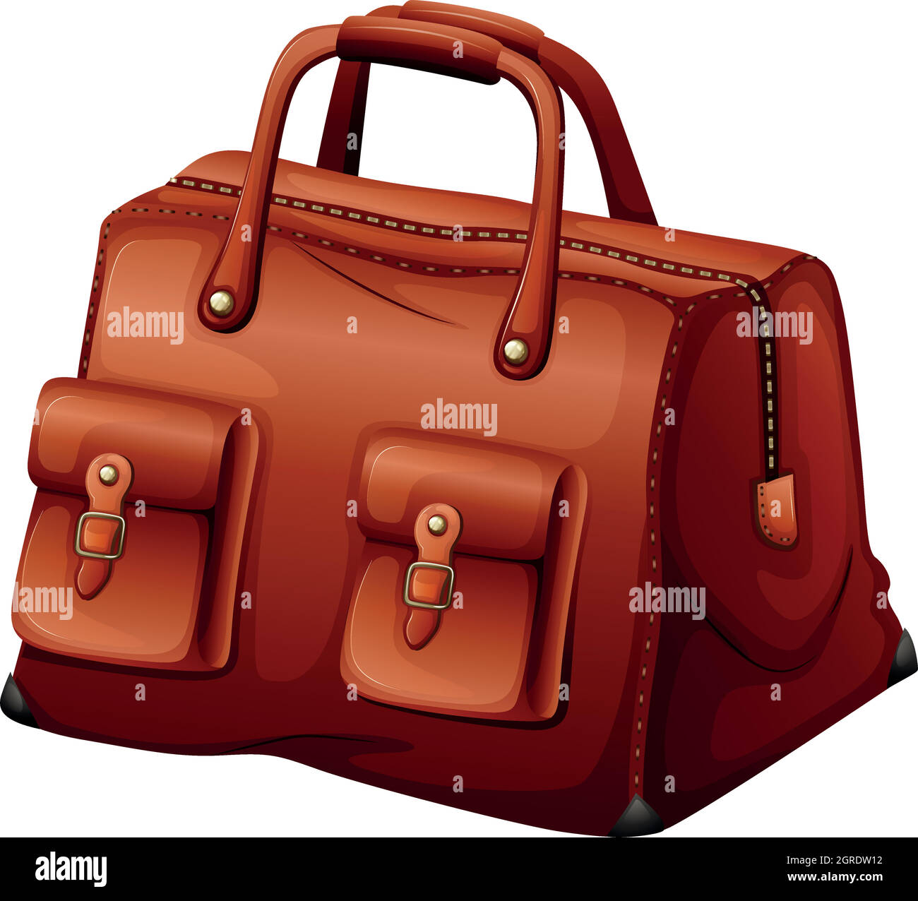 Brown leather bag Stock Vector Images - Alamy