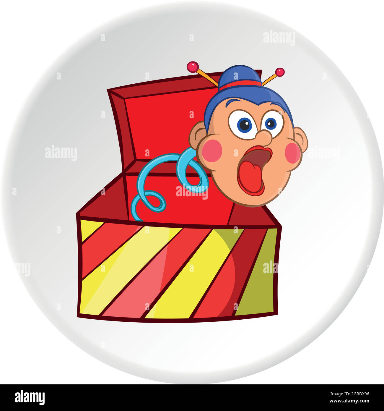 Box with jumping toy icon, cartoon style Stock Vector Image & Art - Alamy