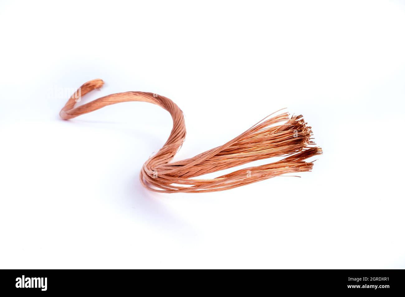Copper Wire Cable Isolated on White Background Stock Photo - Alamy