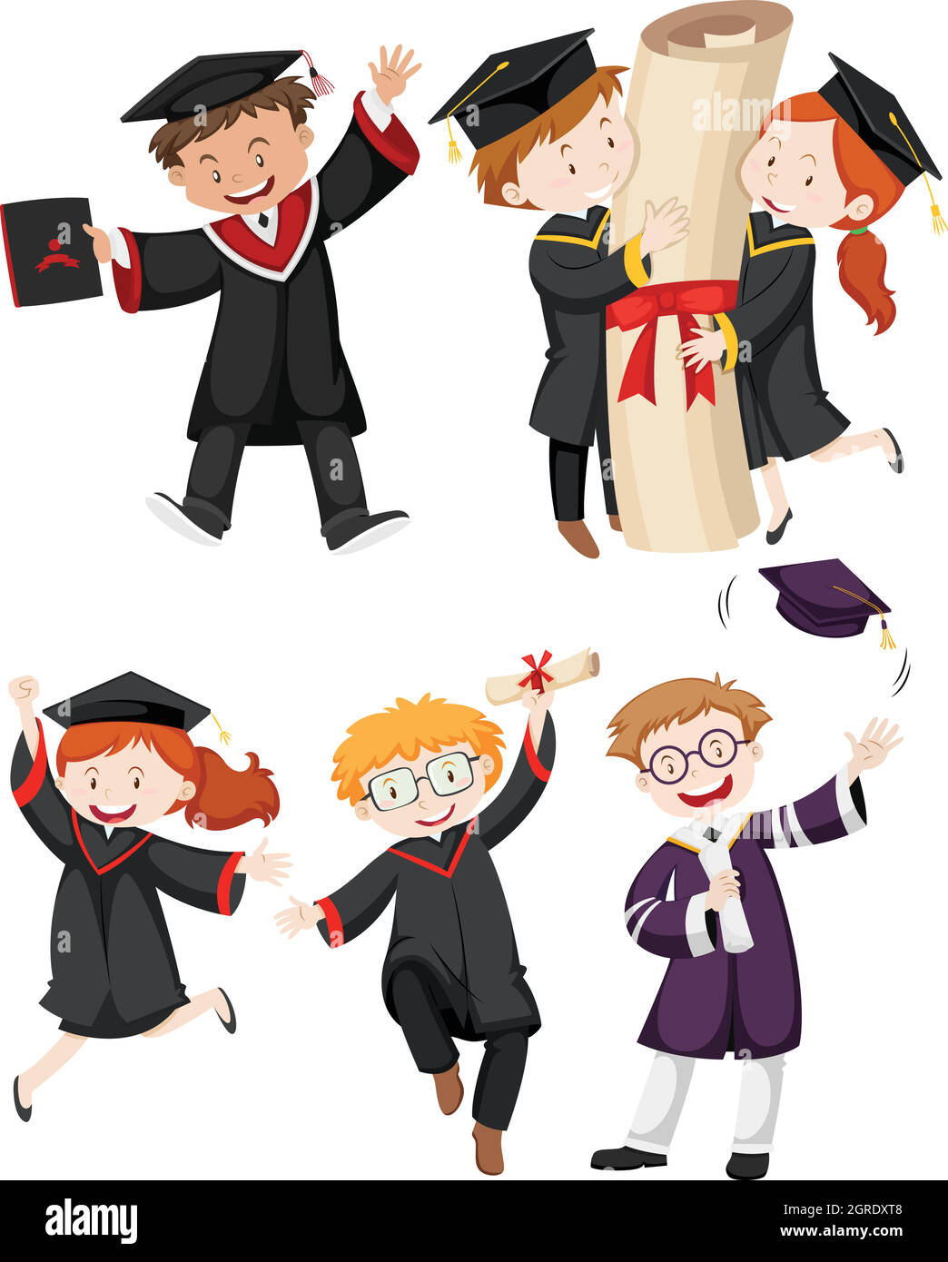 People in graduation gown Stock Vector Image & Art - Alamy