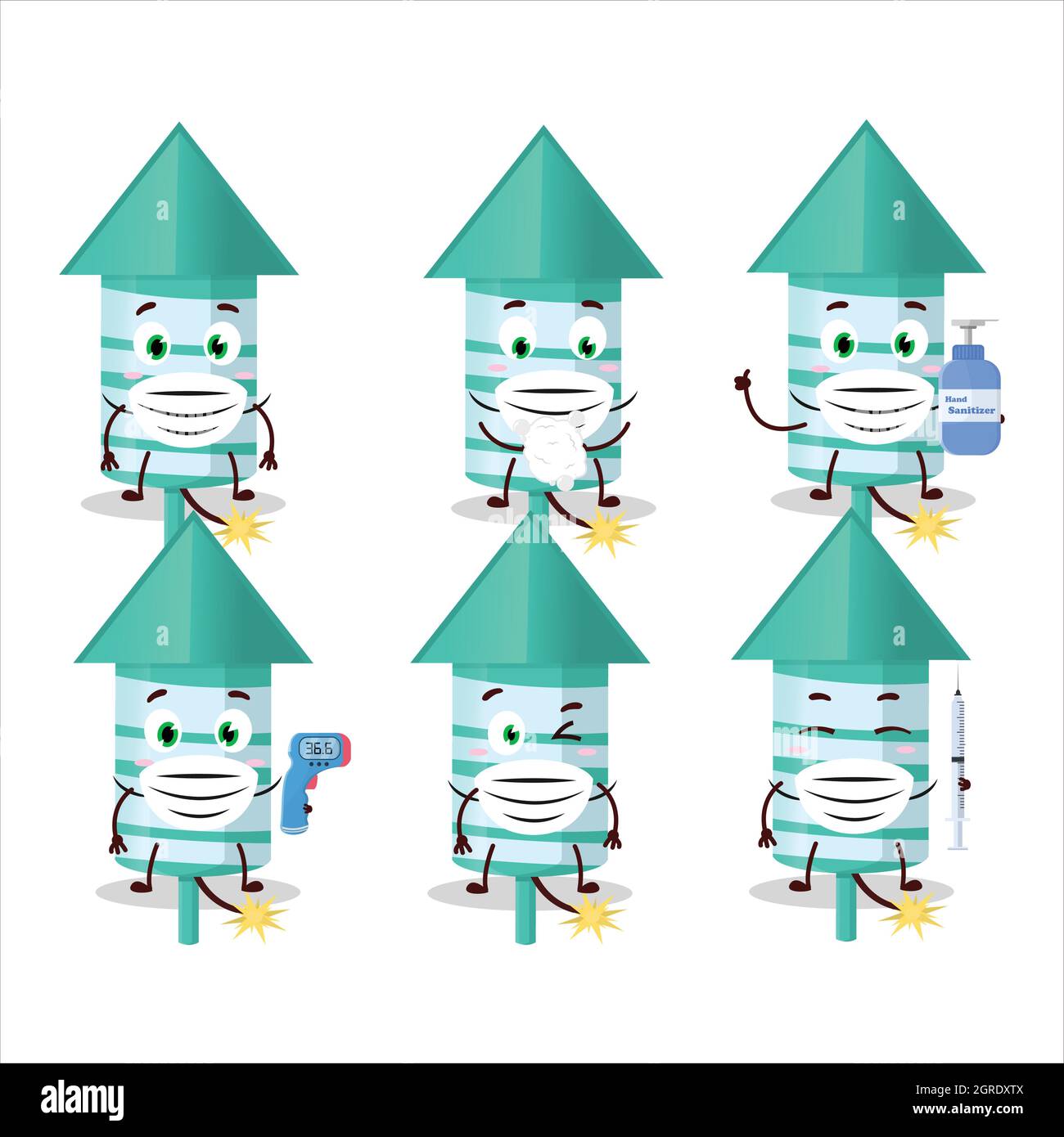 A picture of rocket firework green cartoon design style keep staying ...