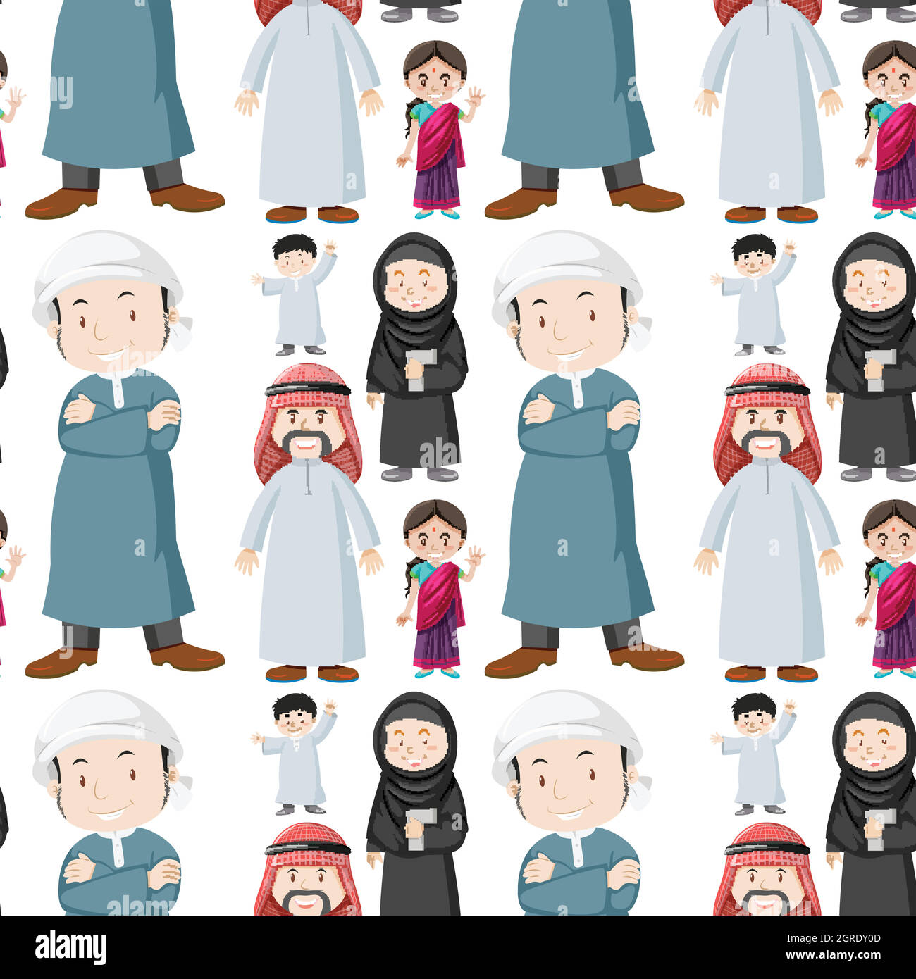 Seamless background of muslim people Stock Vector Image & Art - Alamy