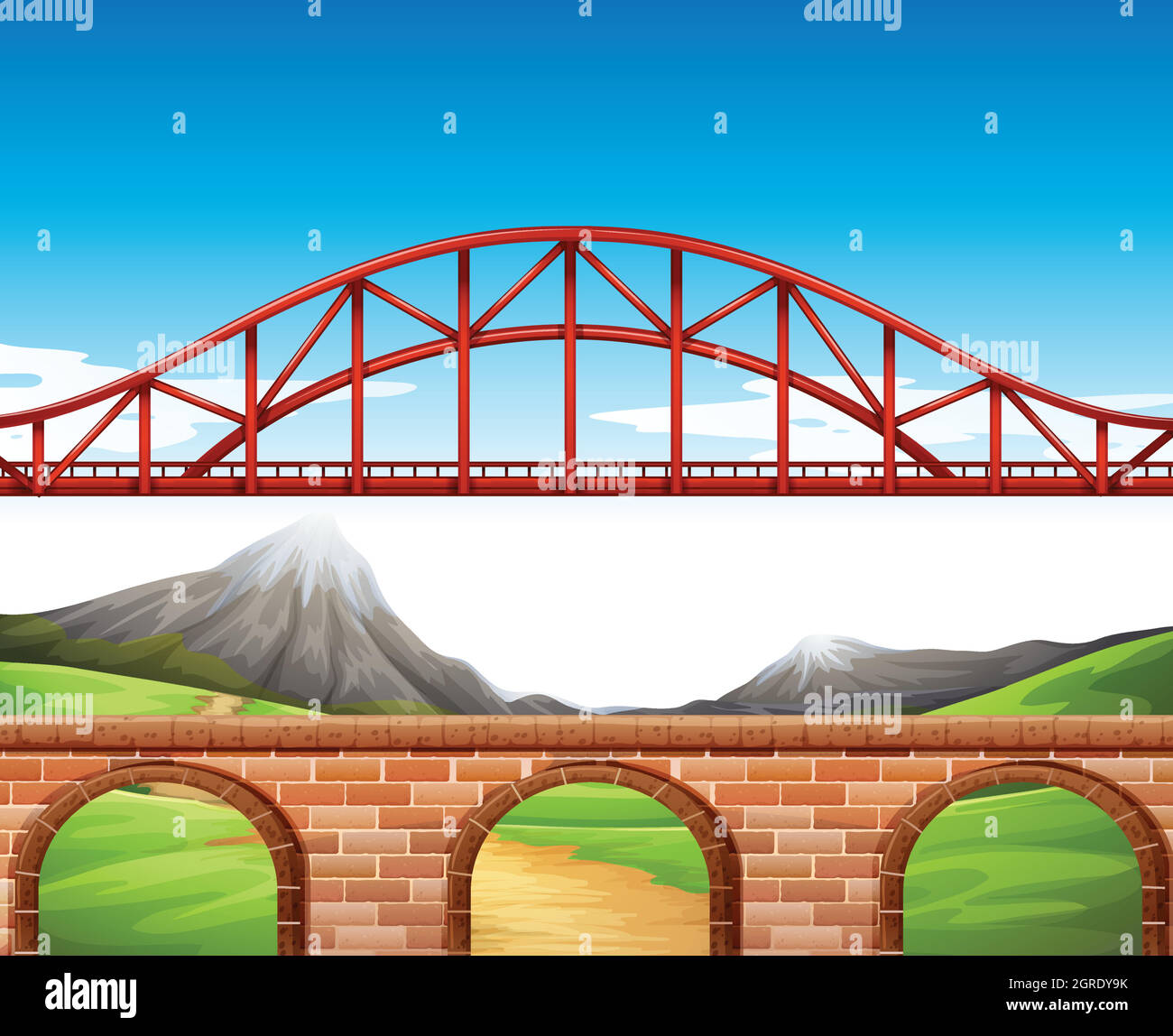Nature trail bridge Stock Vector Images - Alamy