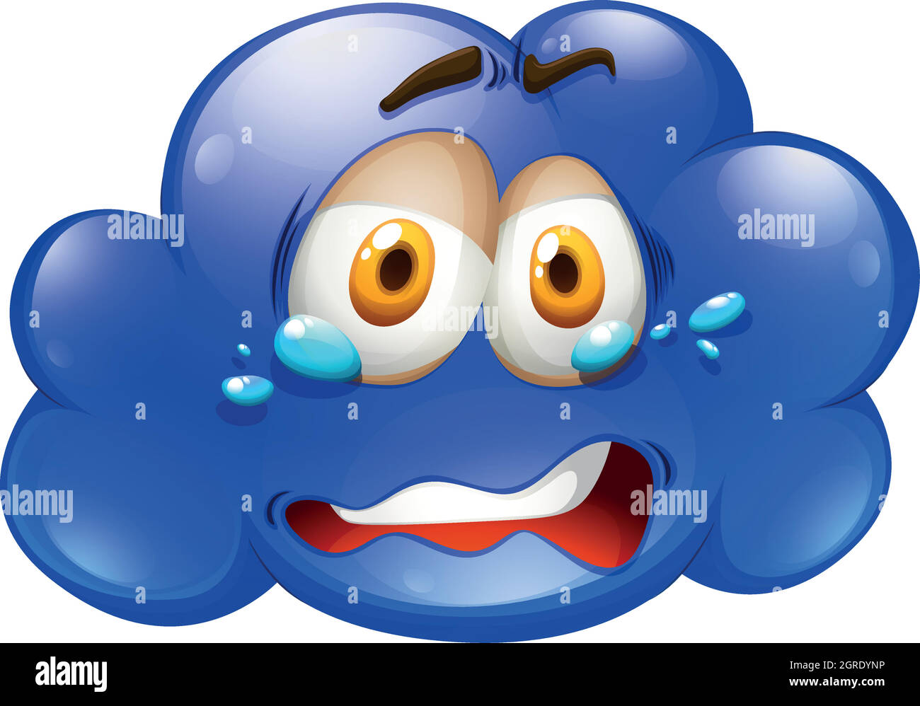Blue cloud with sad face Stock Vector Image & Art - Alamy