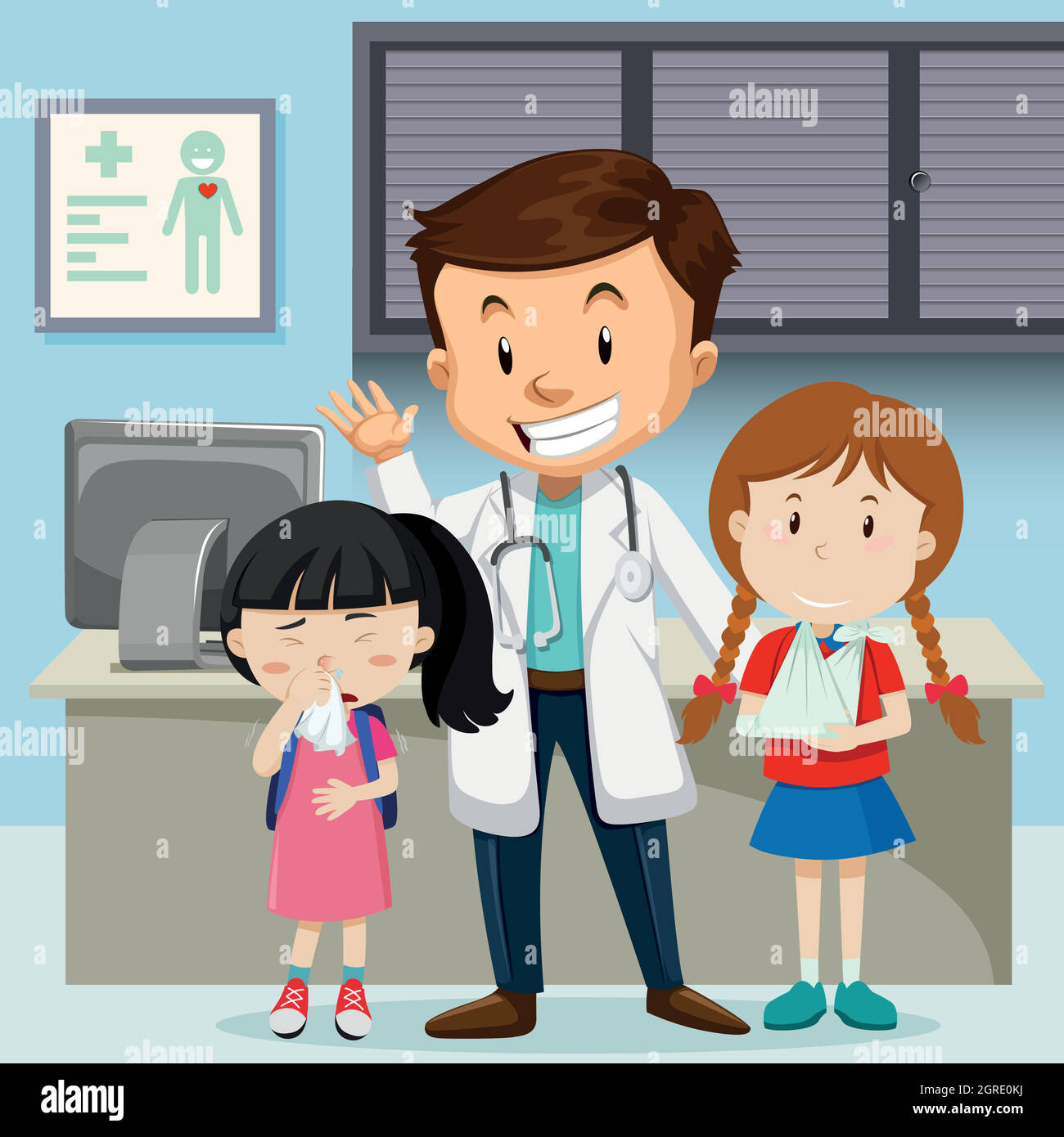 Doctor and children at hospital Stock Vector Image & Art - Alamy