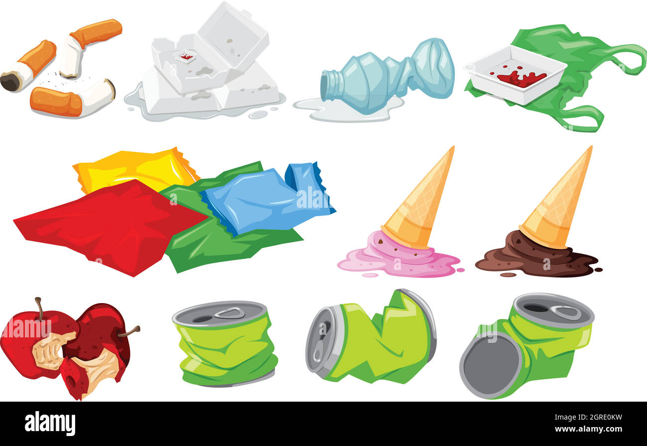 Set of waste on white background Stock Vector Image & Art - Alamy