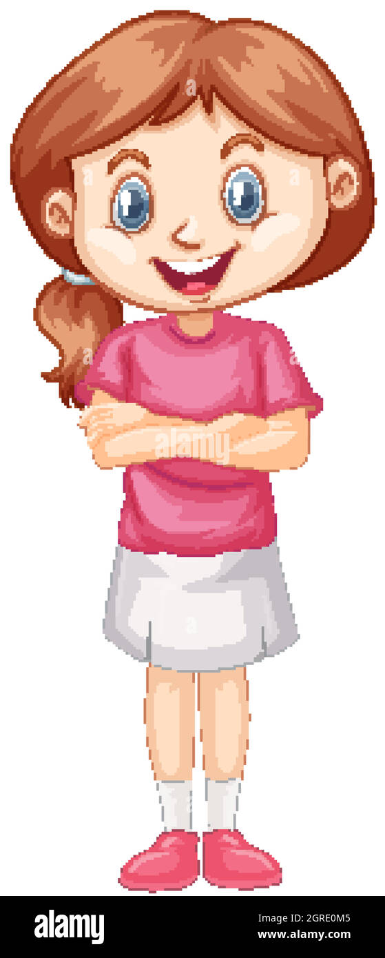 Girl in pink shirt Stock Vector Images - Alamy