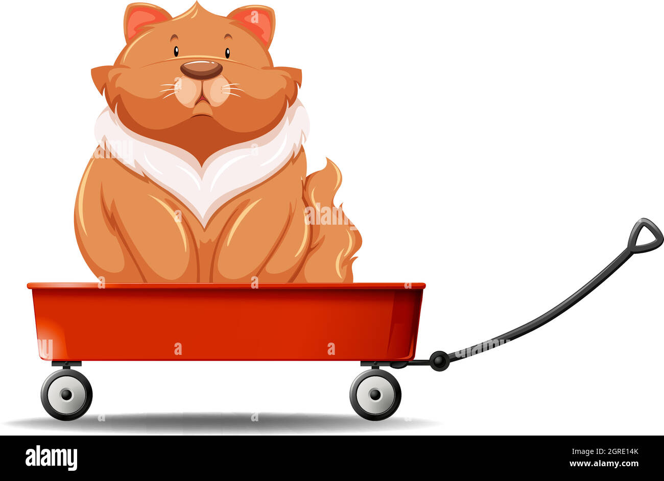 Fat cat sitting on the wagon Stock Vector Image & Art - Alamy