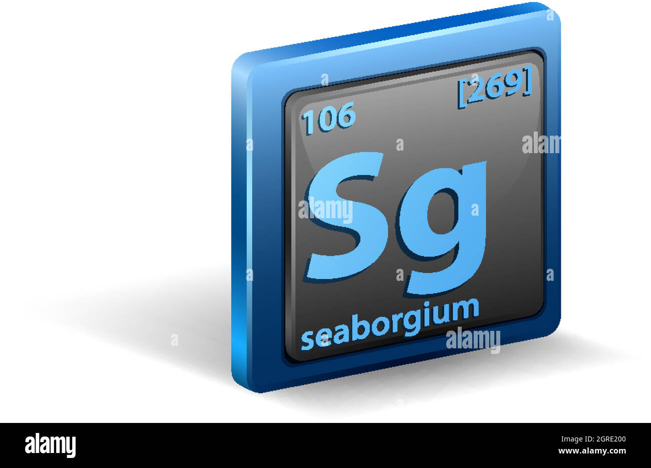 Seaborgium chemical element. Chemical symbol with atomic number and ...