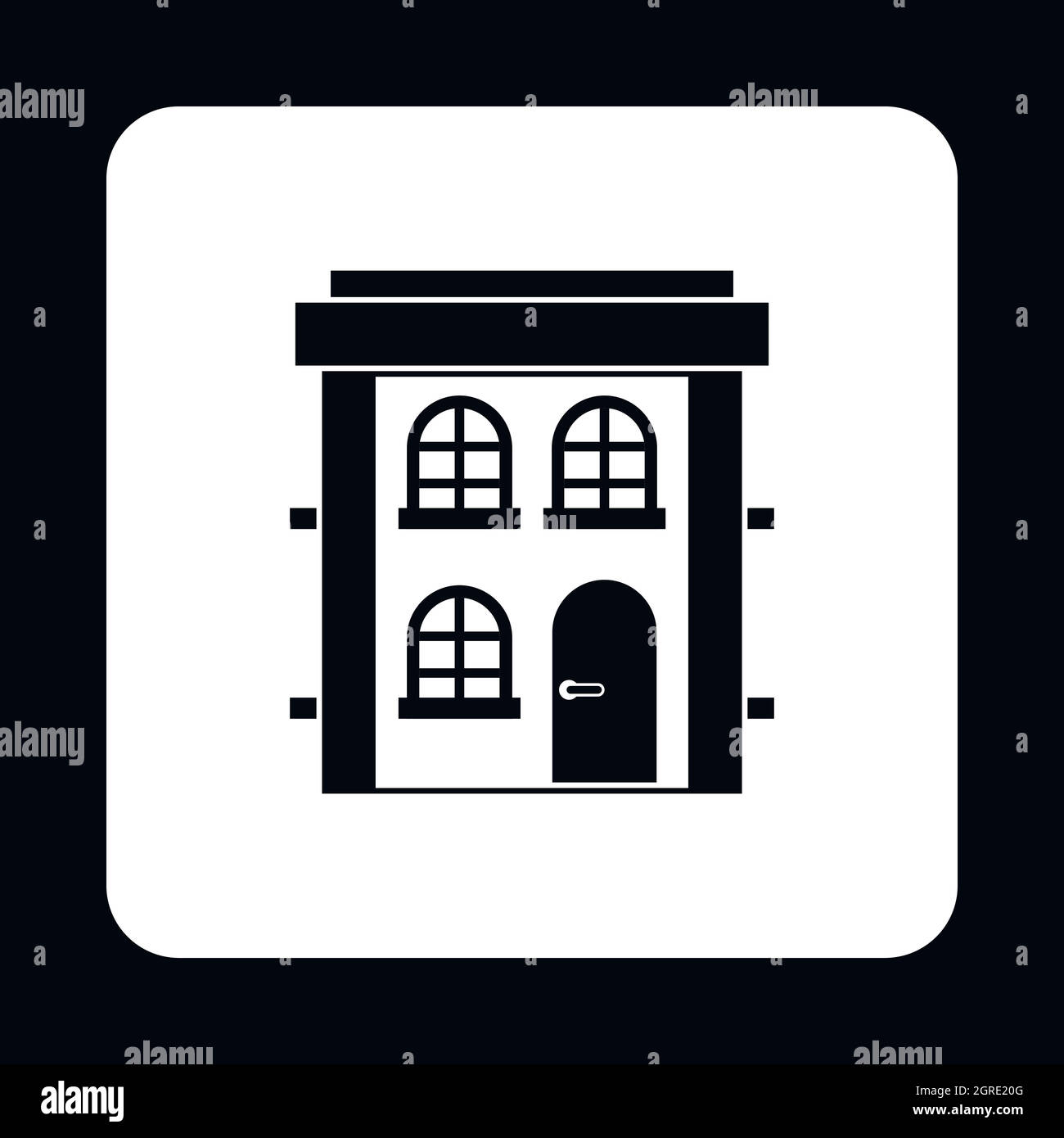 Two storey residential house icon, simple style Stock Vector Image ...