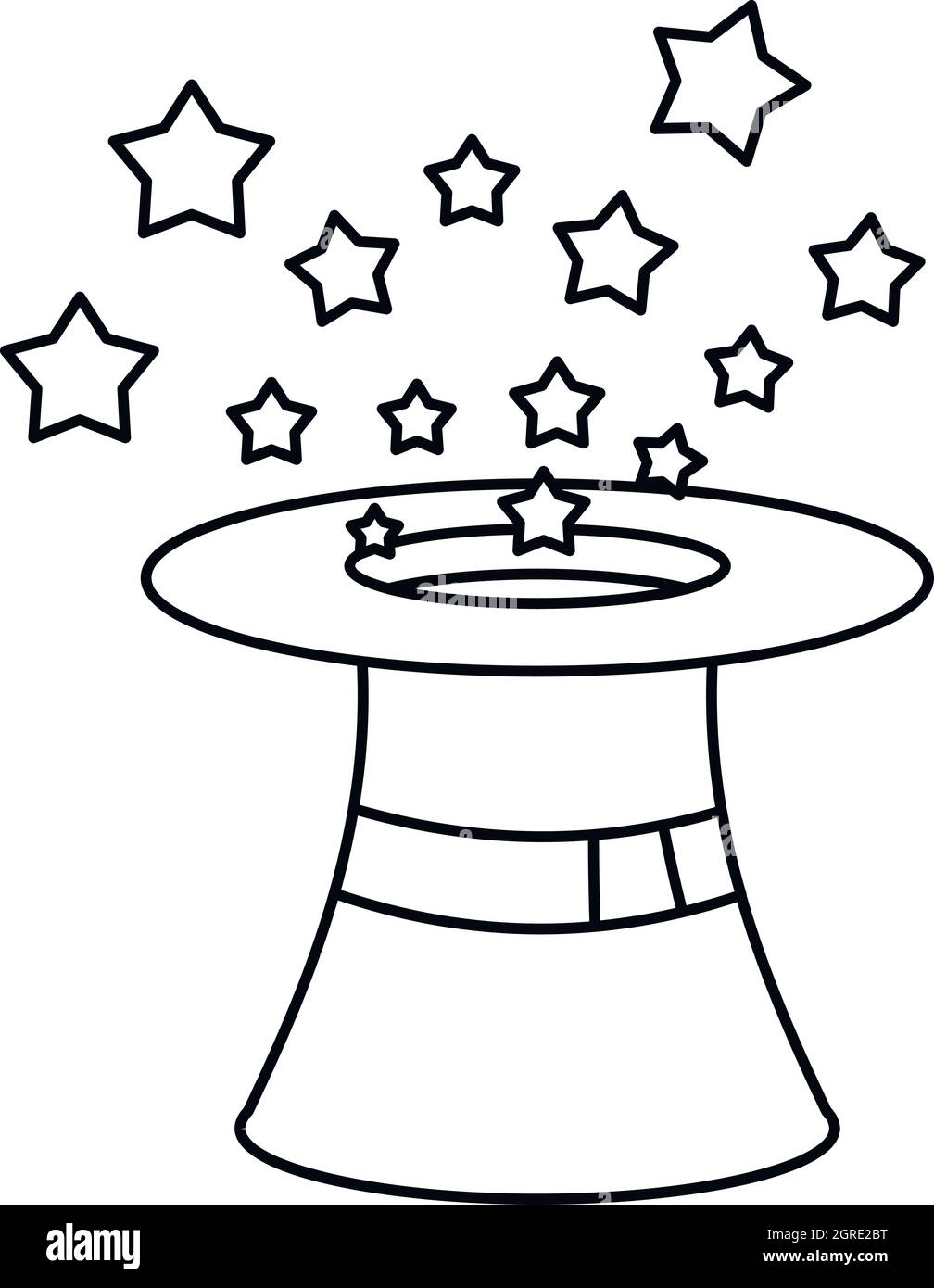 Magician hat icon, outline style Stock Vector Image & Art - Alamy
