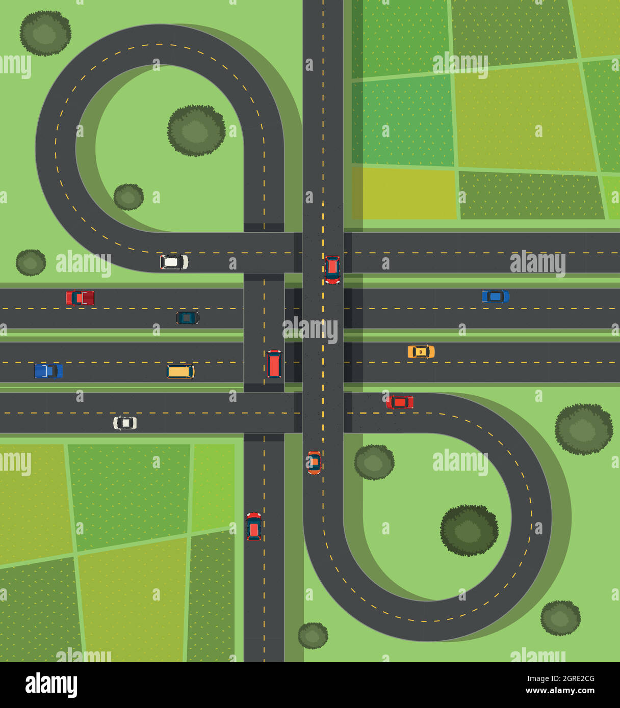 Scene with roads on the street Stock Vector Image & Art - Alamy