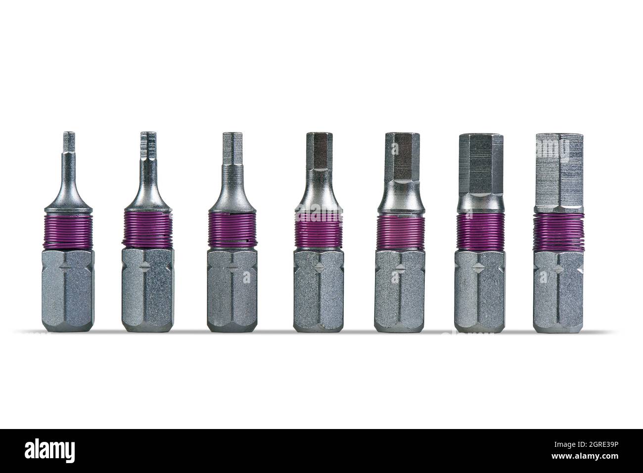 Allen format screwdriver tips collection isolated on white background ...