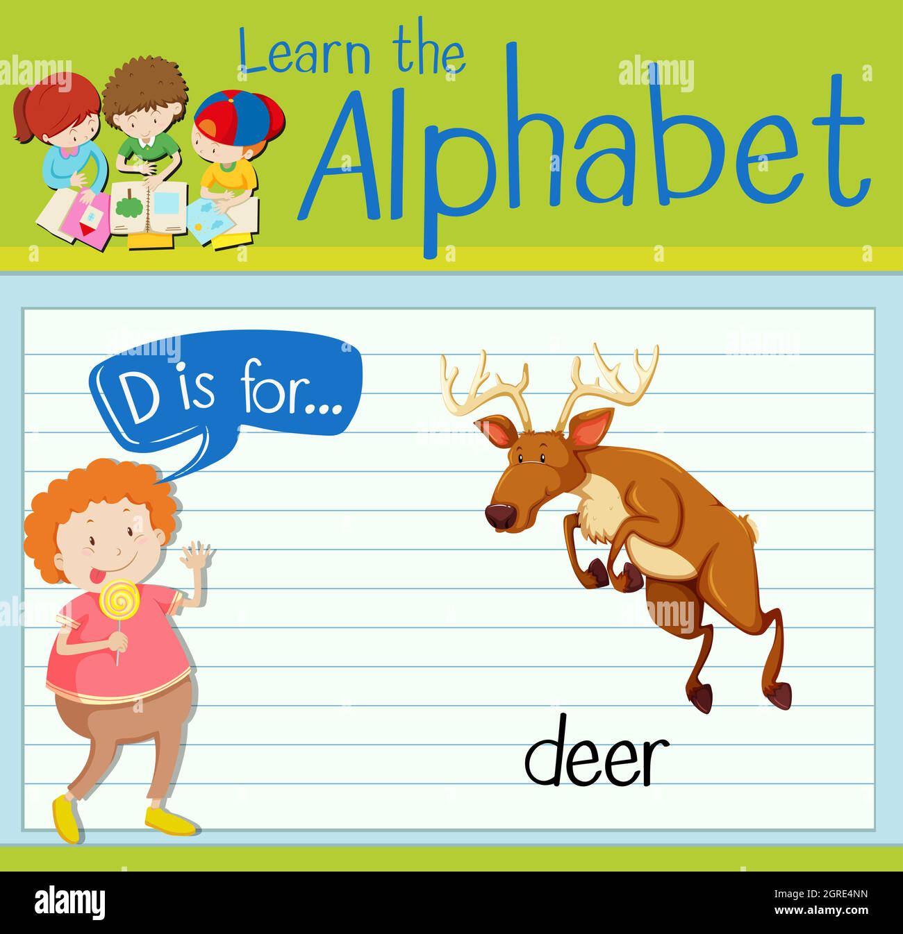 Flashcard letter D is for deer Stock Vector Image & Art - Alamy