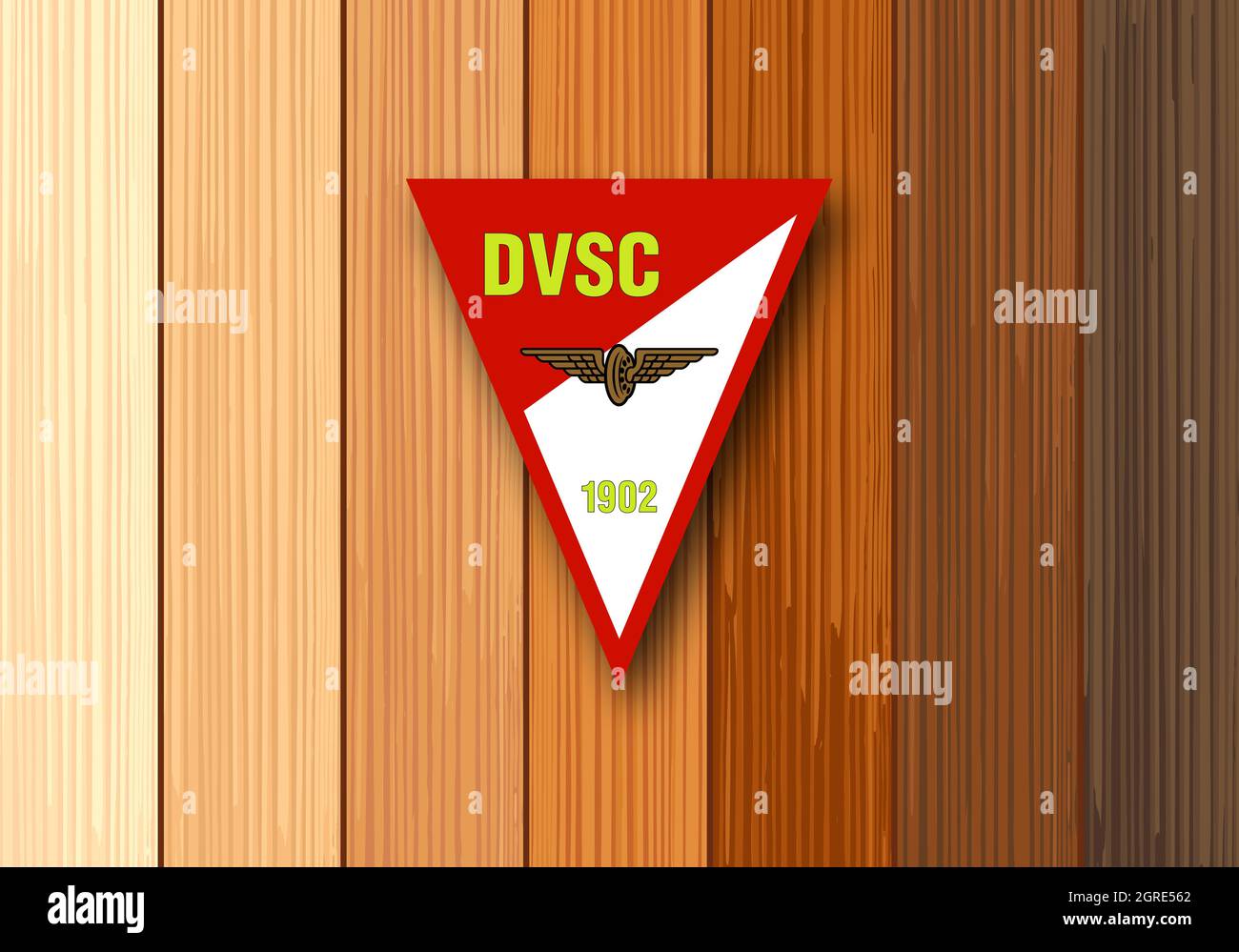 Coat of arms Debreceni VSC, football club from Hungary, wooden ...
