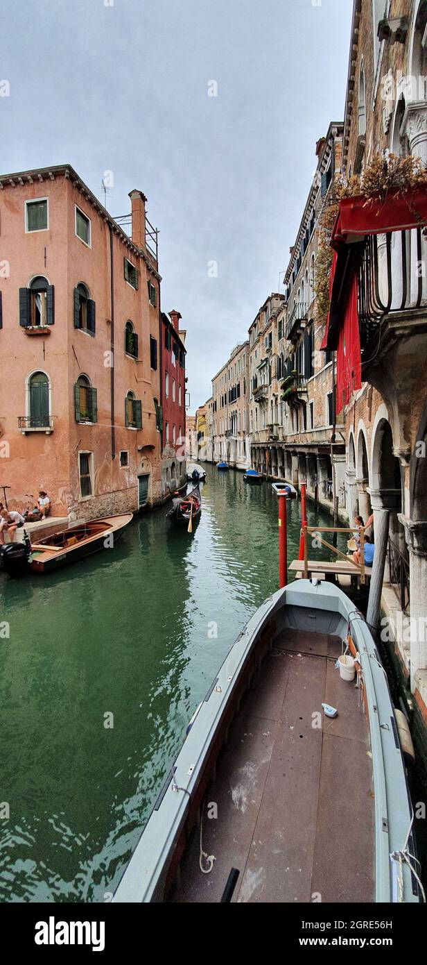Venice Italy August 2021 View of the beautiful canals and colourful ...