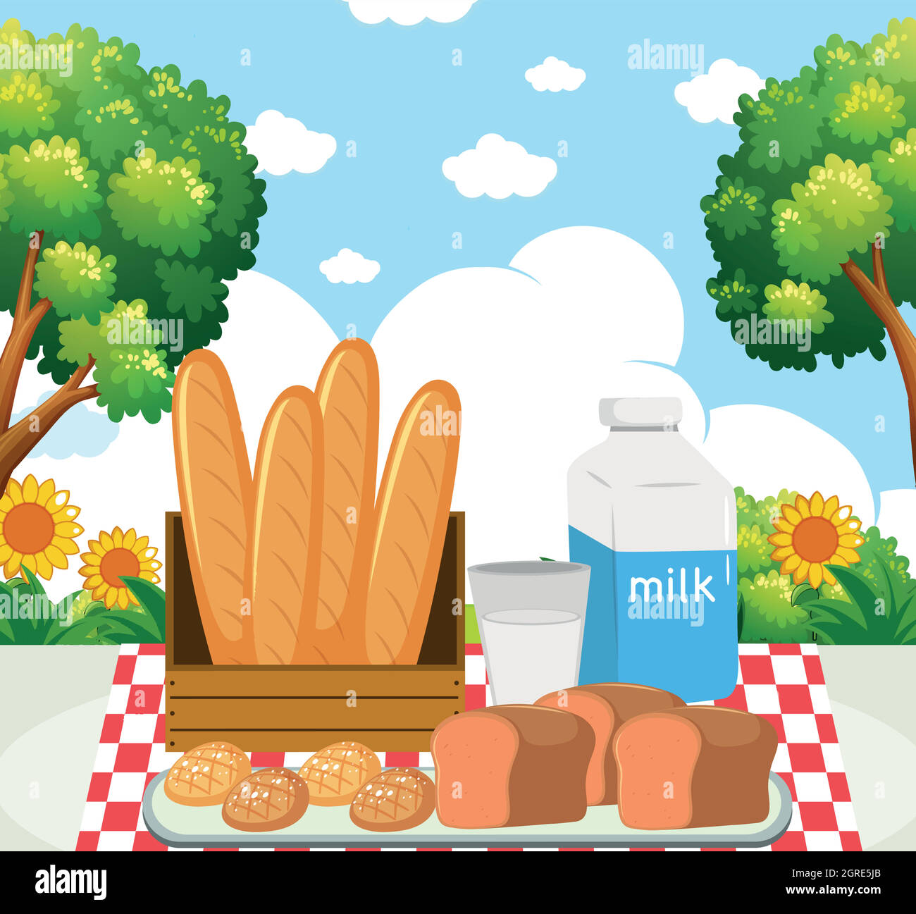 Outdoor picnic background in Stock Vector Images - Alamy