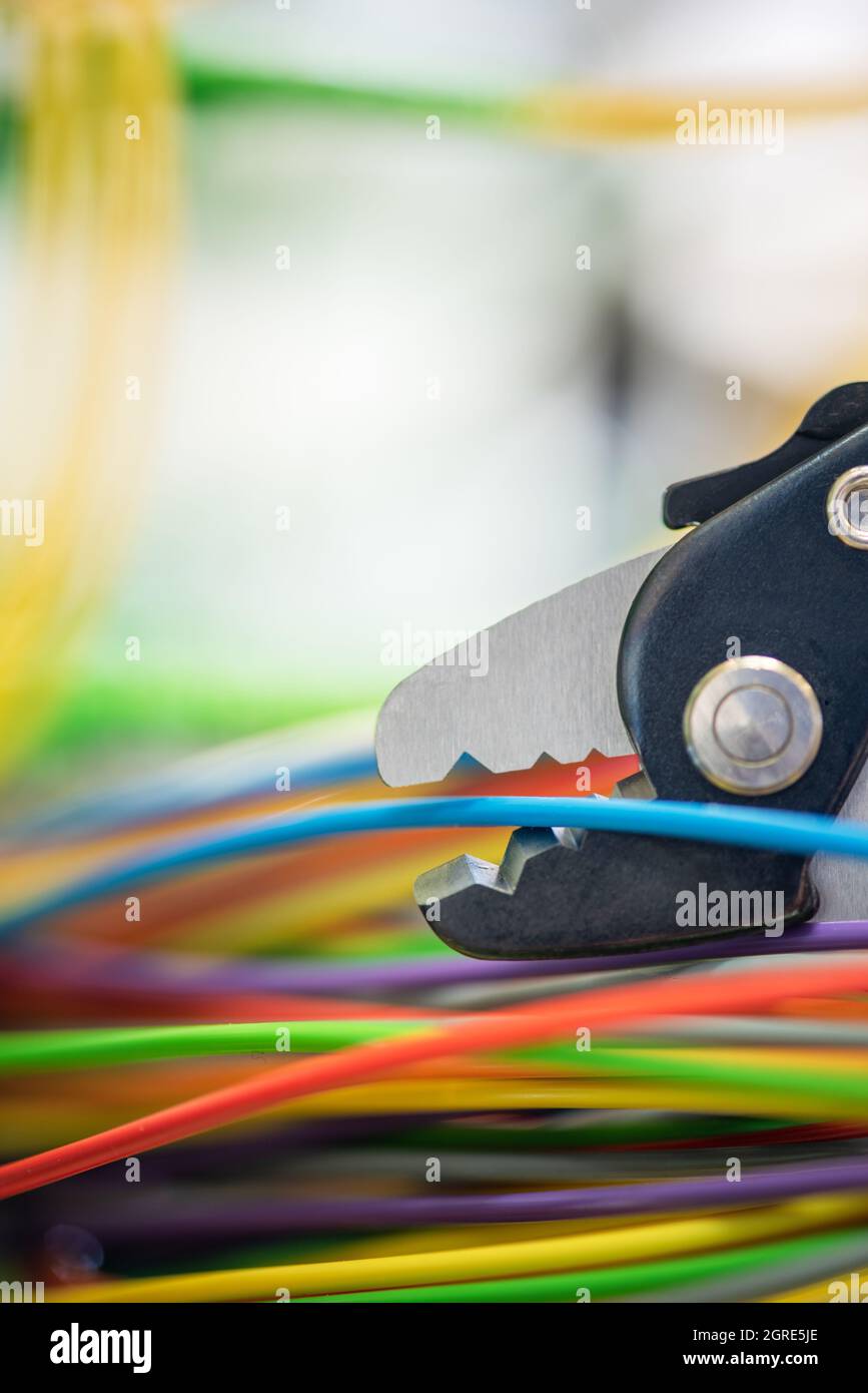 Stripper cutter tool for optical fiber cables Stock Photo - Alamy