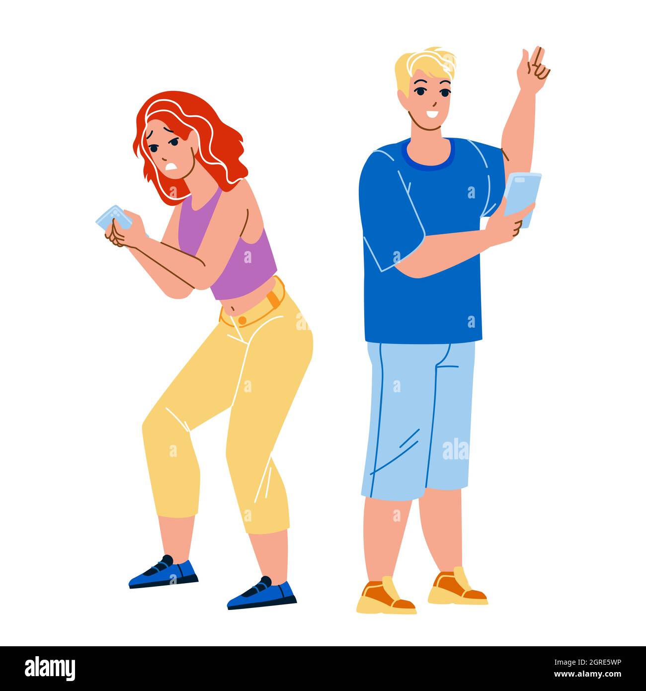 Fomo Vs Jomo Human Emotions And Behaviour Vector Stock Vector Image ...