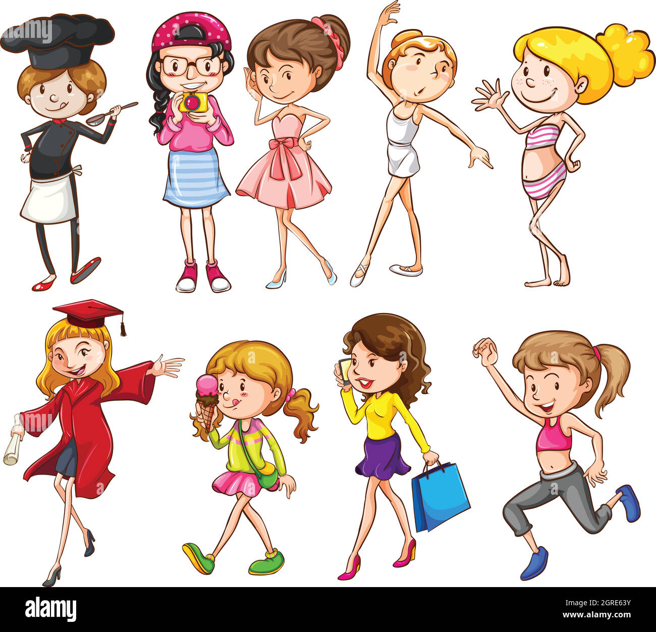 Teenagers engaging in different activities Stock Vector Image & Art - Alamy