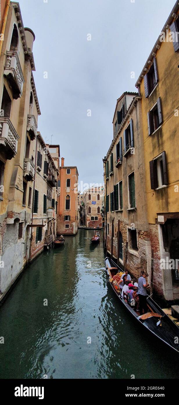 Venice Italy August 2021 View of the beautiful canals and colourful ...