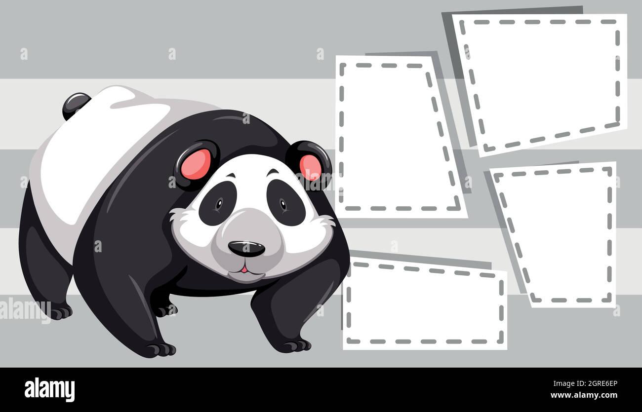 Panda on note template Stock Vector Image & Art - Alamy