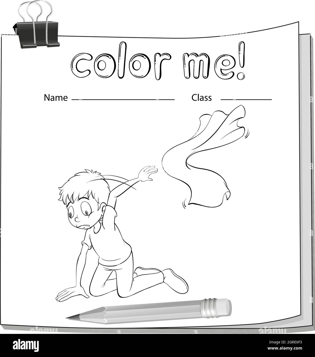 Coloring worksheet with a boy Stock Vector Image & Art - Alamy