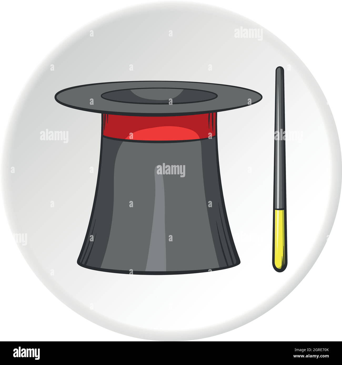 Magician hat and magic wand icon, cartoon style Stock Vector Image ...