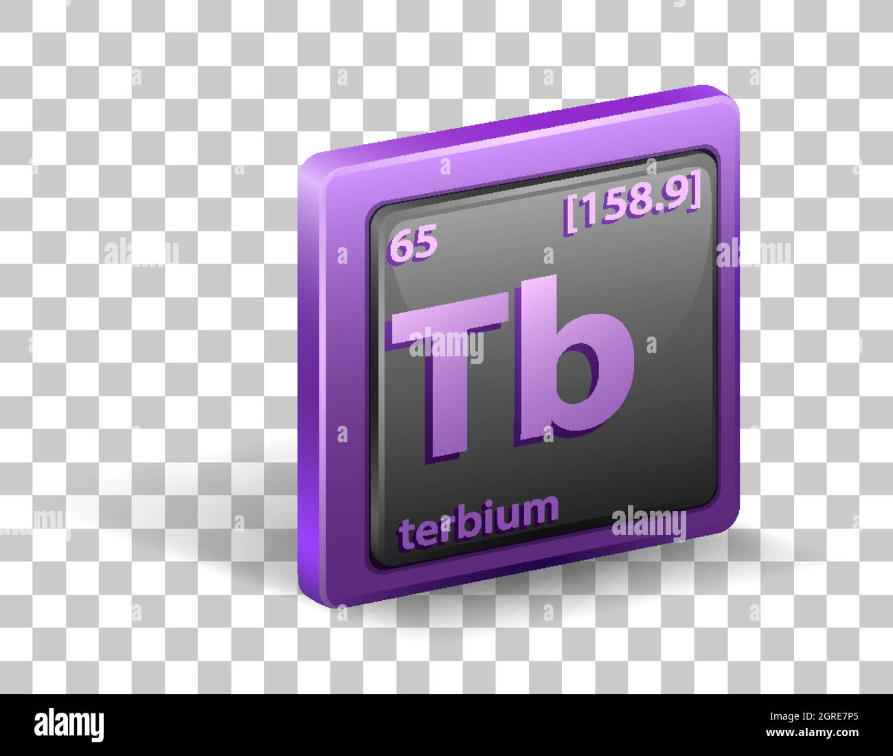 Terbium chemical element. Chemical symbol with atomic number and atomic ...