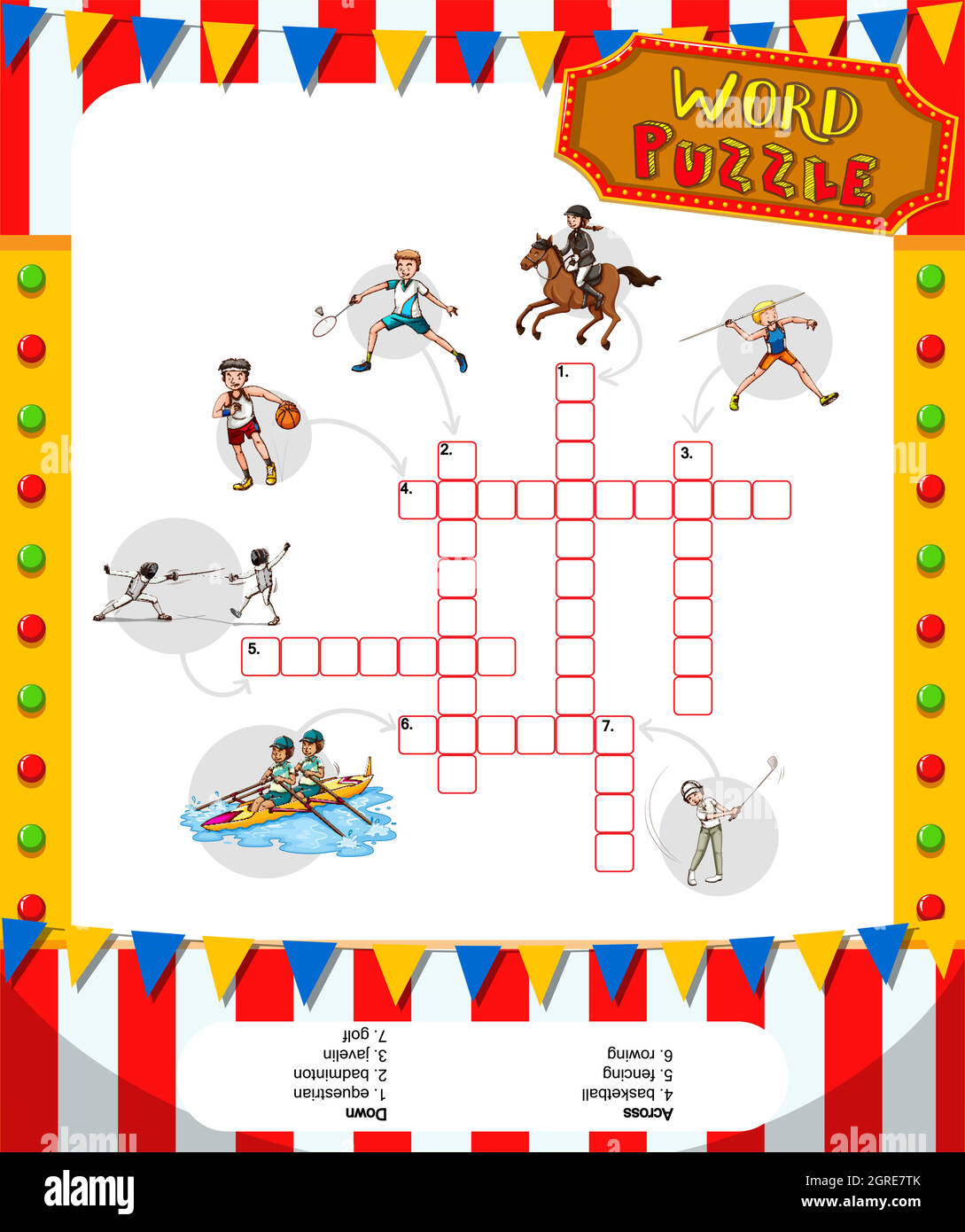 Word game puzzle design with sport theme Stock Vector Image & Art - Alamy