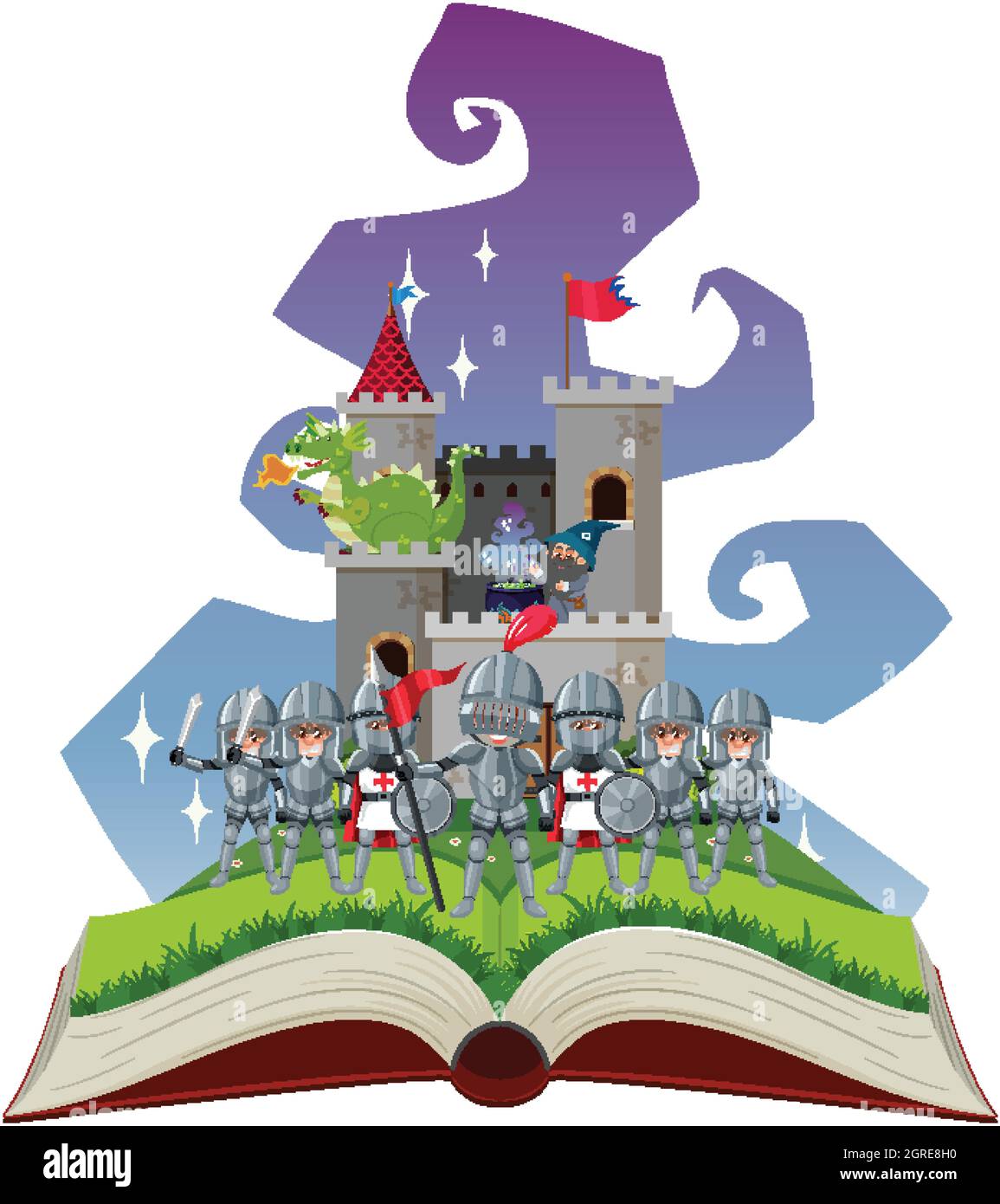 Medieval open book theme illustration Stock Vector Image & Art - Alamy