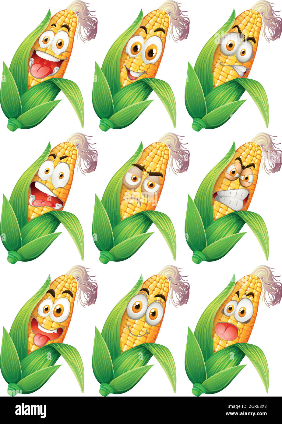 Corn with facial expressions Stock Vector Image & Art - Alamy
