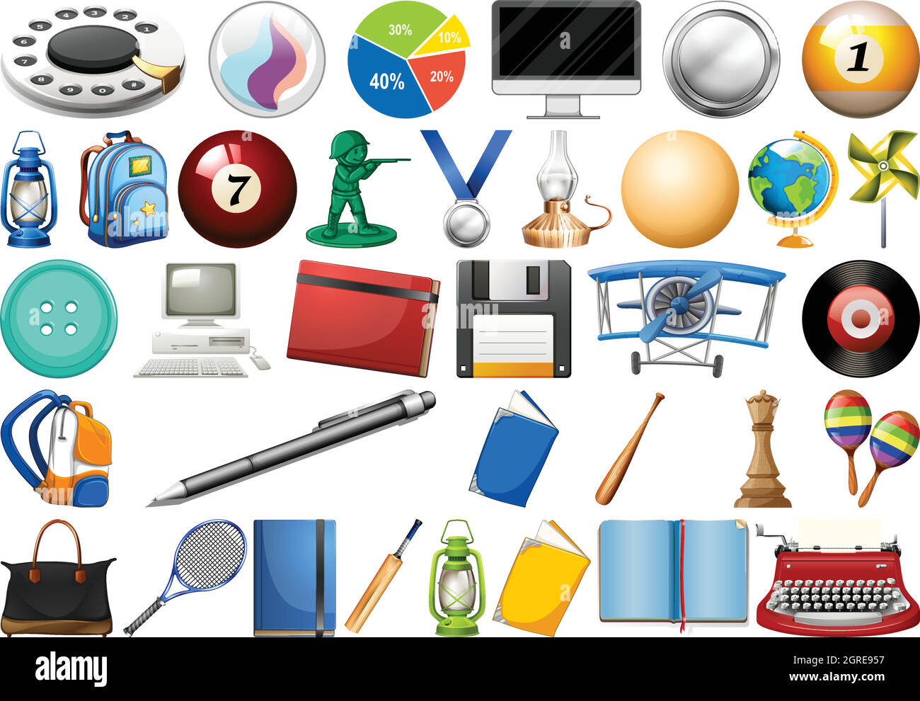 Business office set different hi-res stock photography and images - Alamy