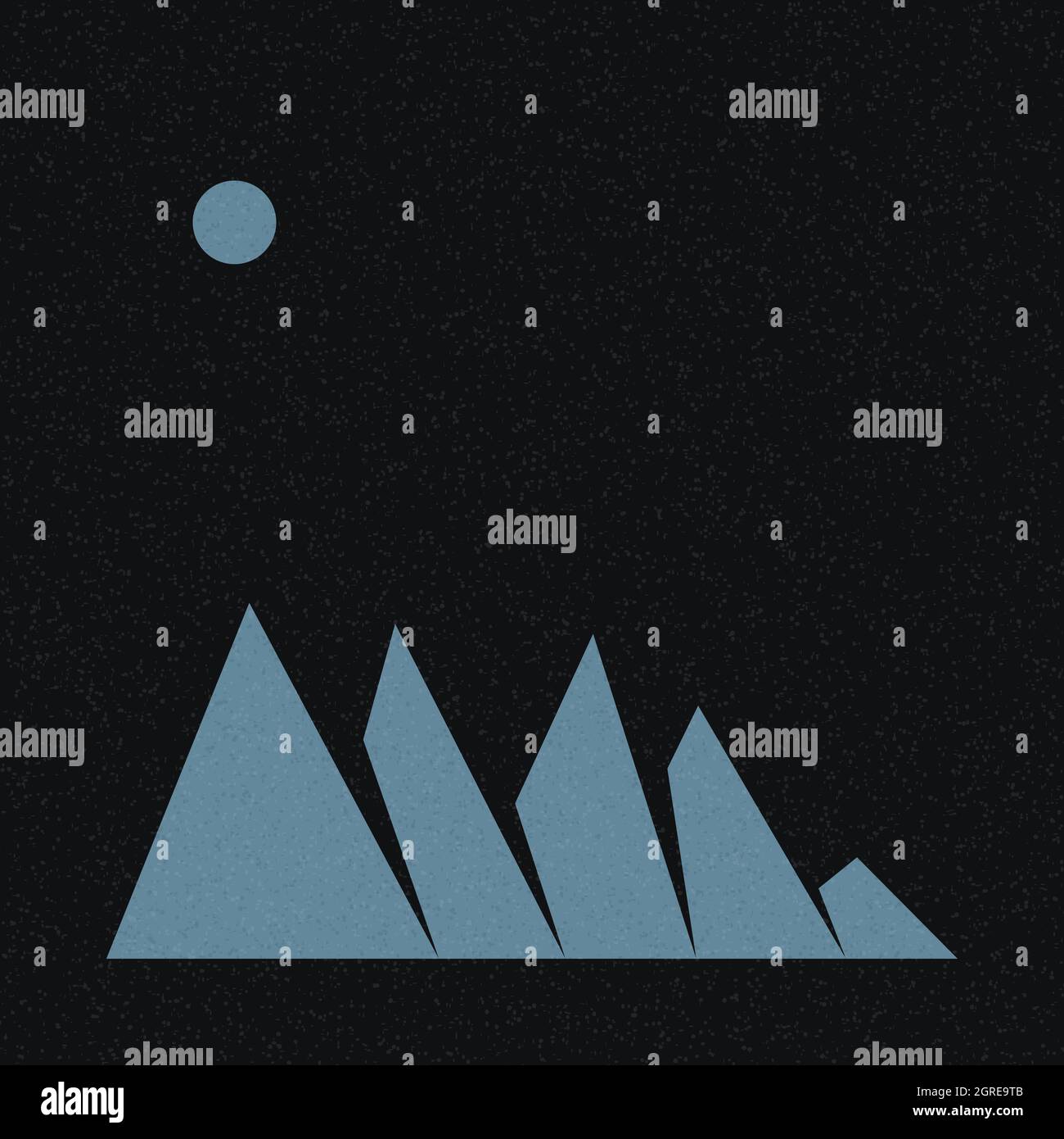 Geometric Mountains silhouette generative art poster illustration Stock ...