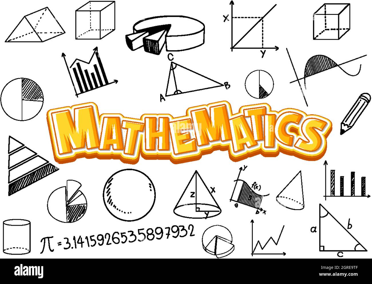 Mathematics font icon with formula illustration Stock Vector Image ...