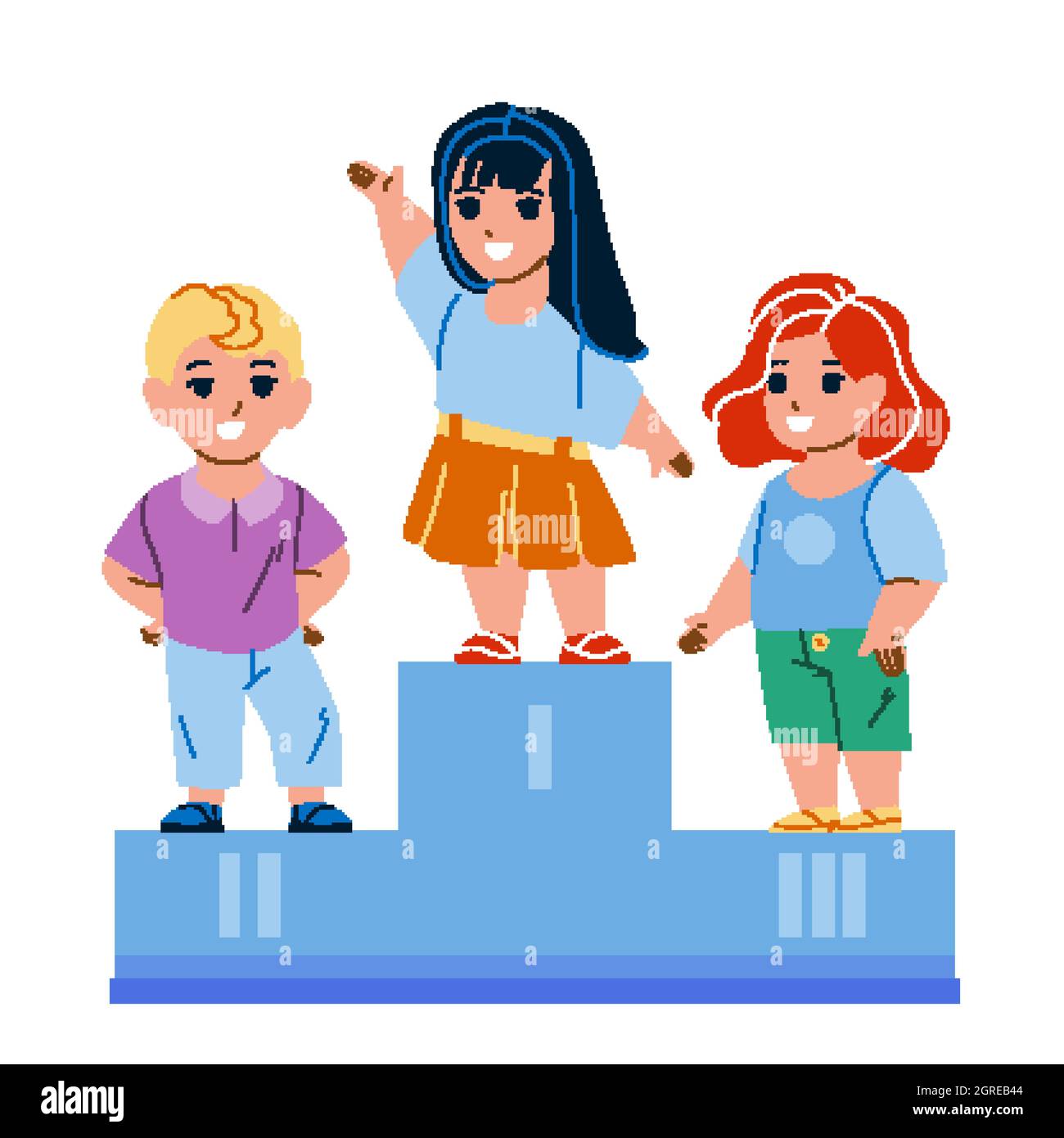Children Celebrate Victory In Competition Vector Stock Vector Image ...