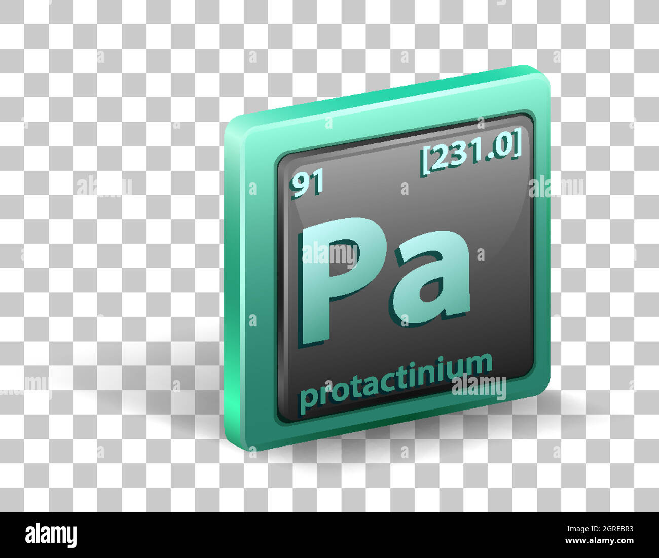 Protactinium chemical element. Chemical symbol with atomic number and ...