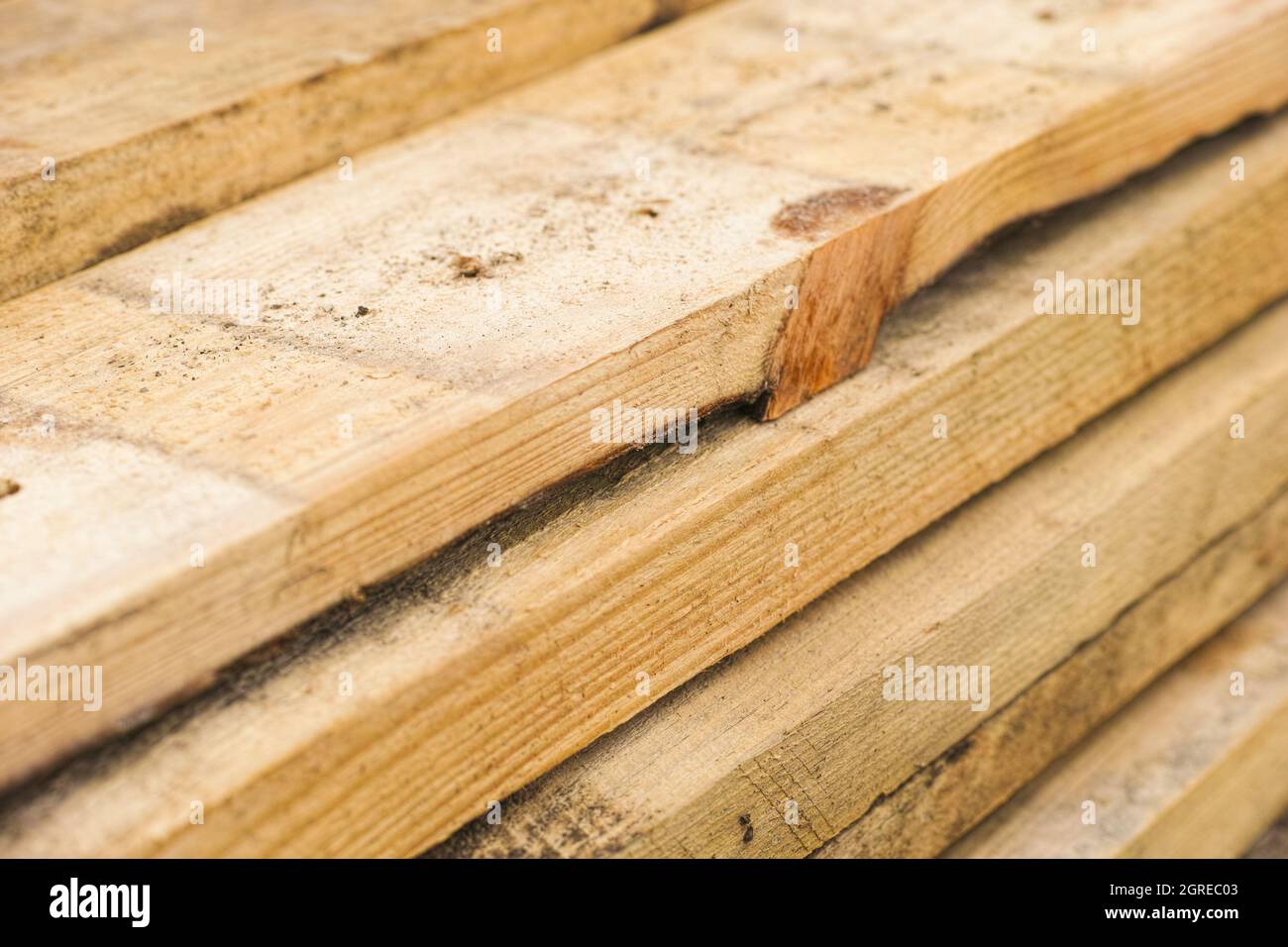 Close-up of a stack of wooden planks Stock Photo - Alamy