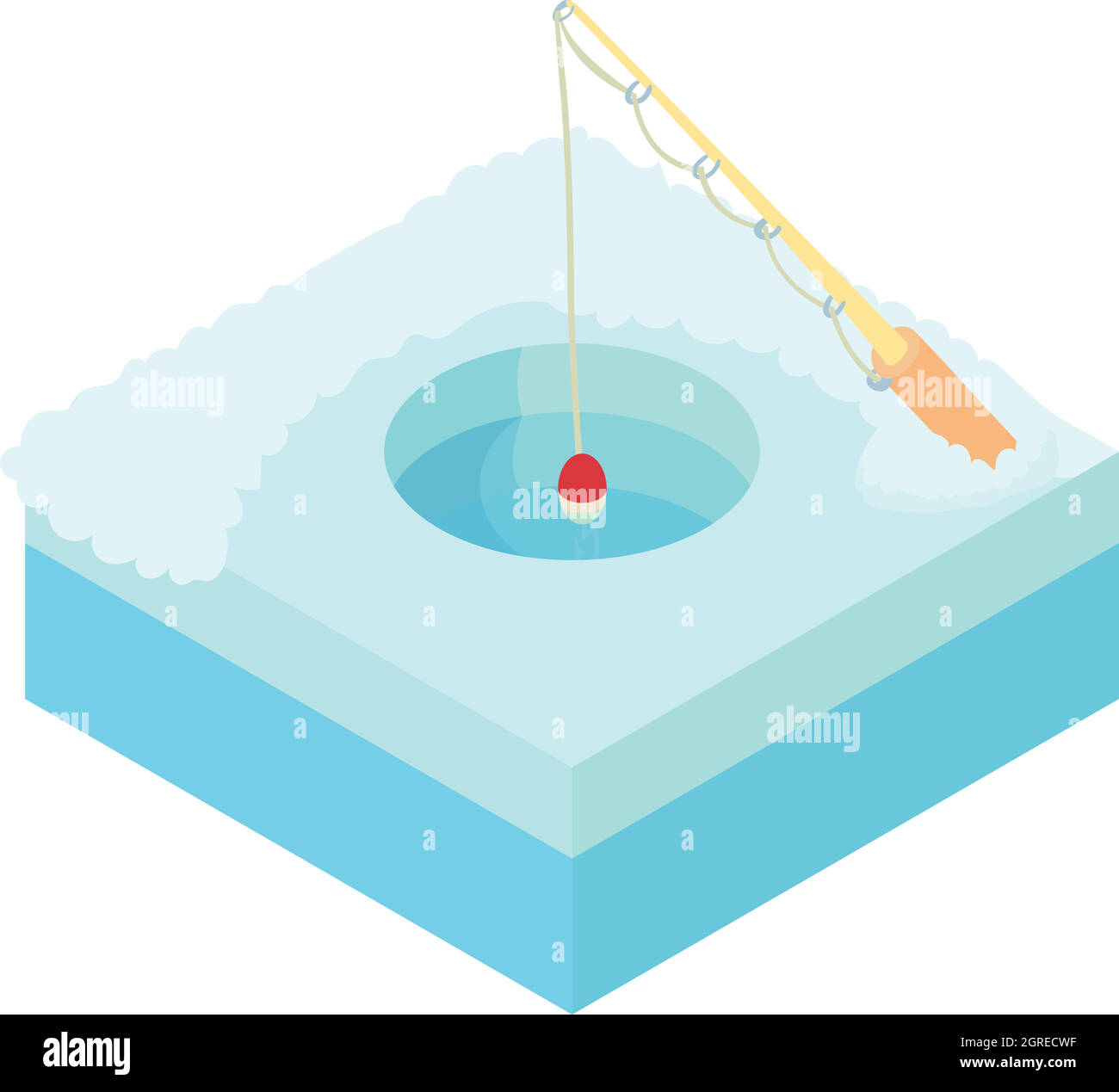 Winter ice fishing icon, cartoon style Stock Vector Image & Art - Alamy