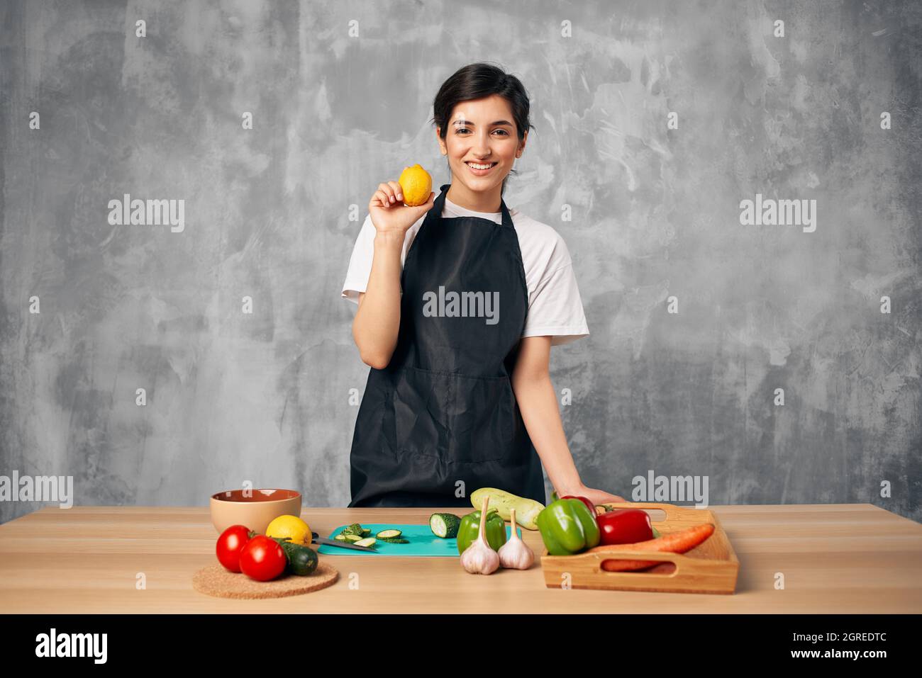 Cook lunch at home vegetarian food diet Stock Photo - Alamy