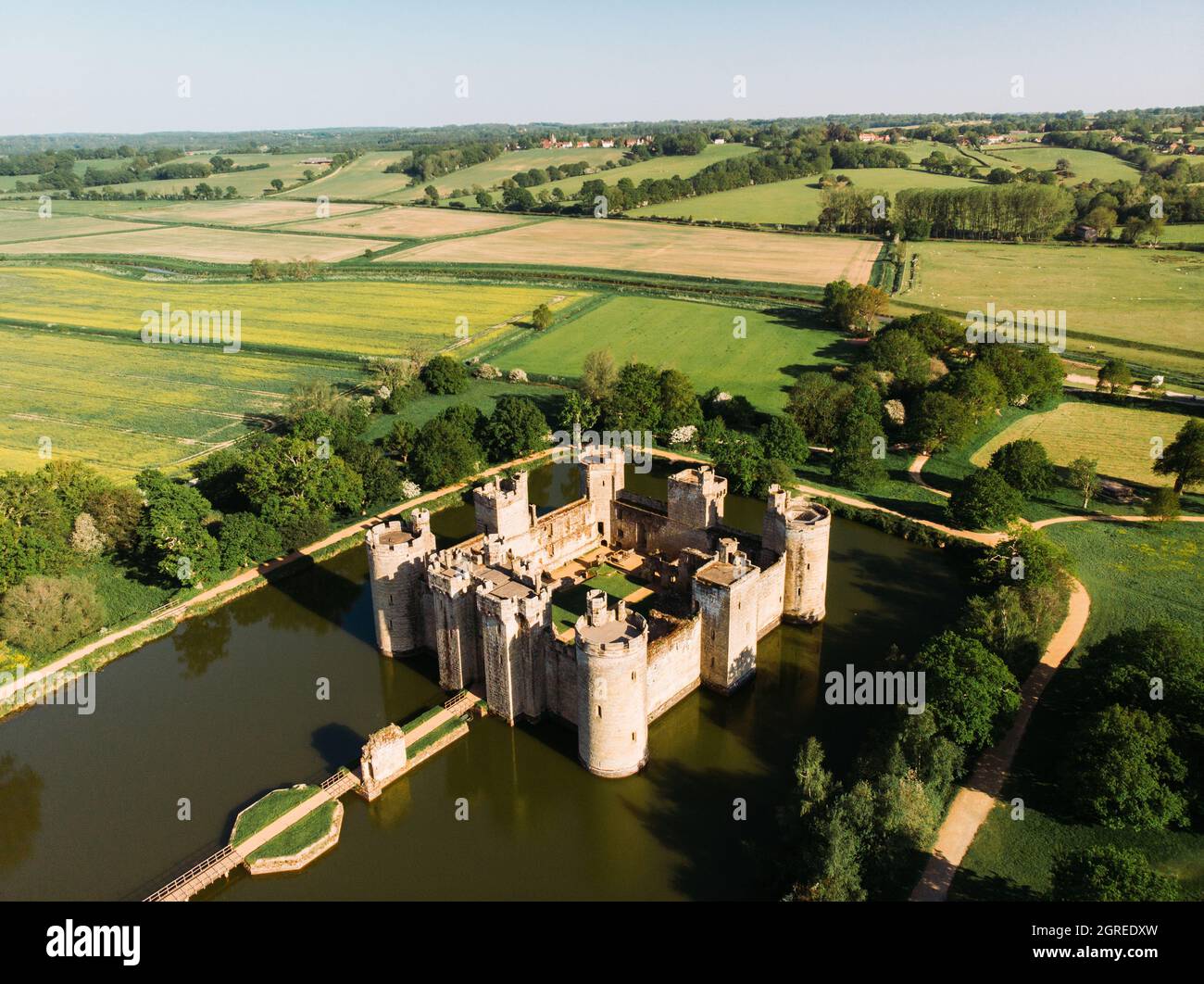 Bodiam castle aerial view hi-res stock photography and images - Alamy