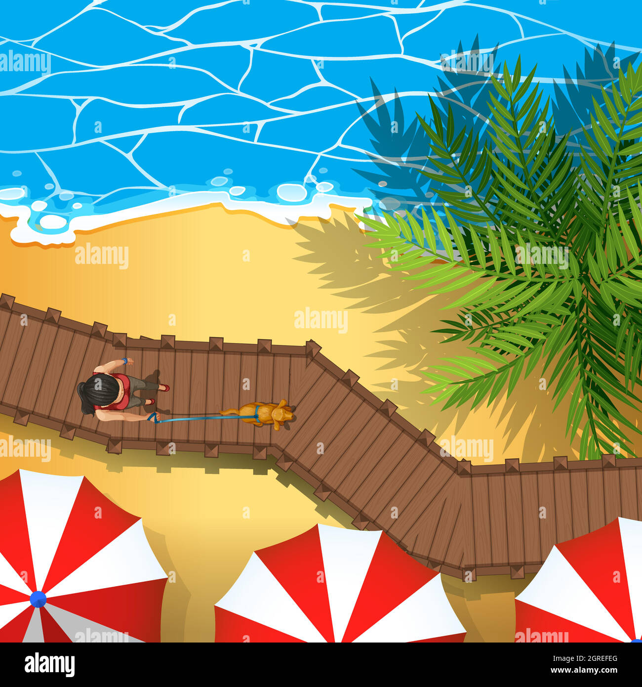 Beach aerial perspective scene Stock Vector Image & Art - Alamy