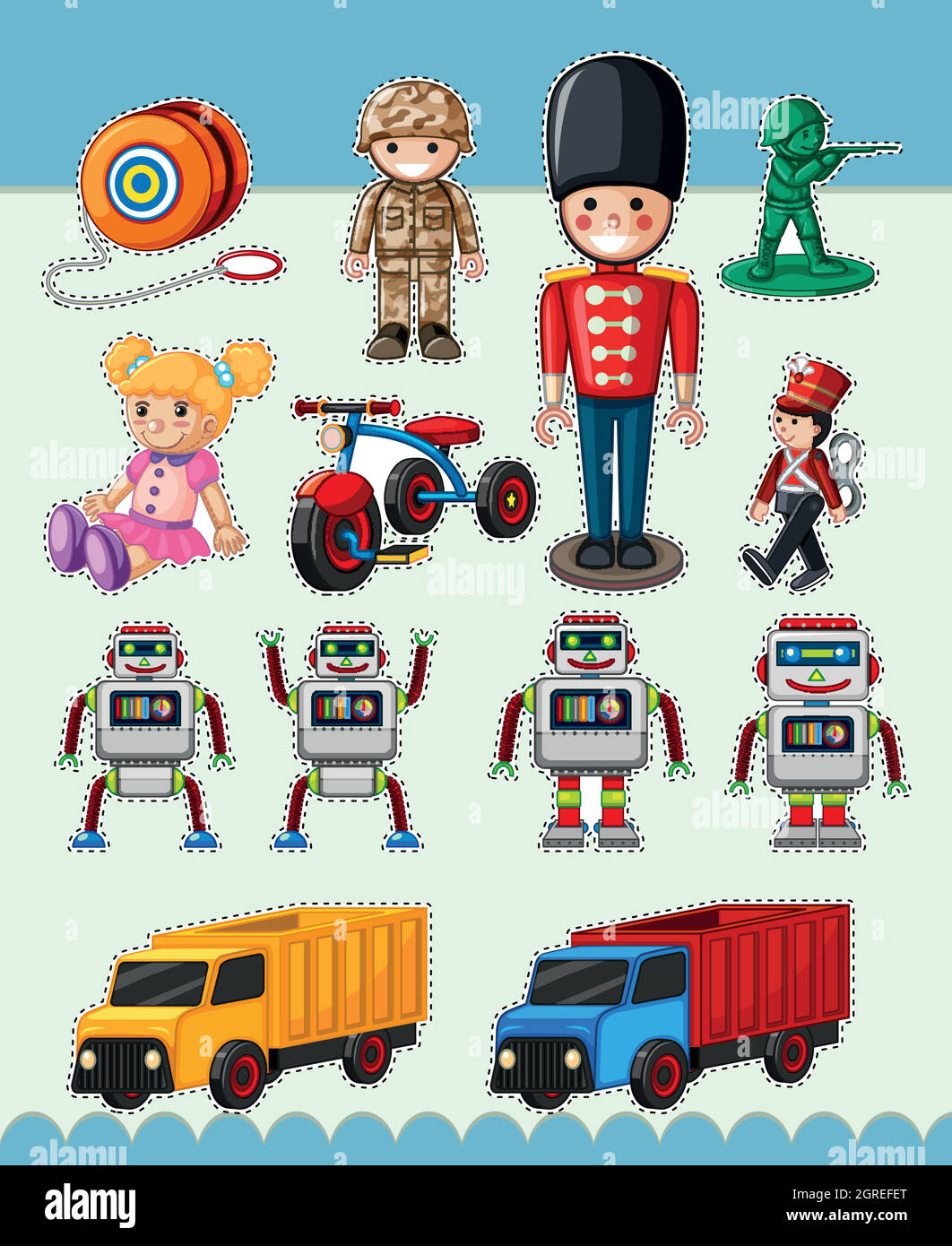 Sticker design with many types of toys Stock Vector Image & Art - Alamy