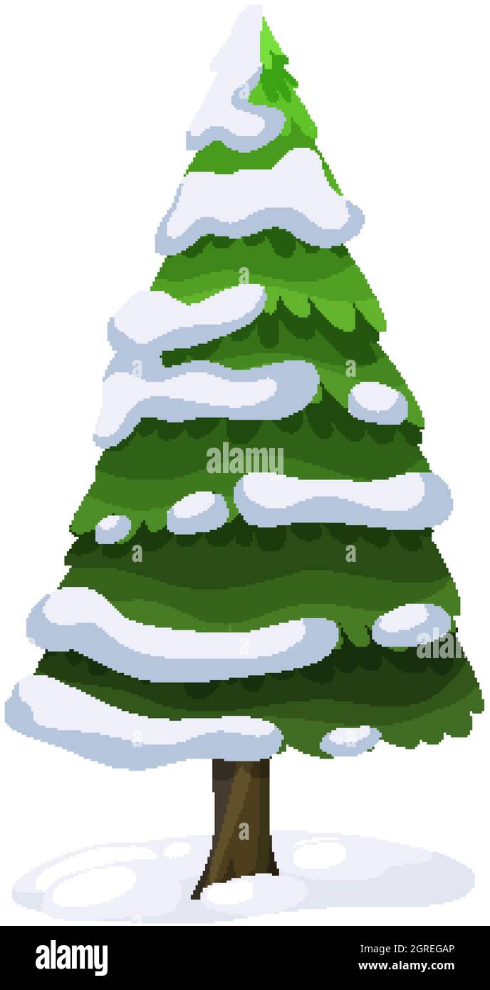 Tree covered with snow illustration Stock Vector Image & Art - Alamy